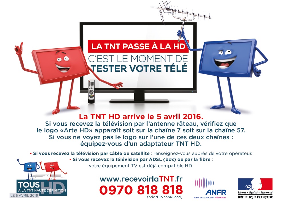 Passage à la TNT HD le 5 avril 2016